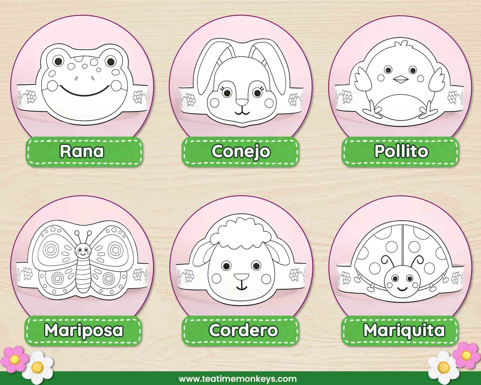 Coronas De ANIMALES DE PRIMAVERA Multipack Coronas Para | Etsy