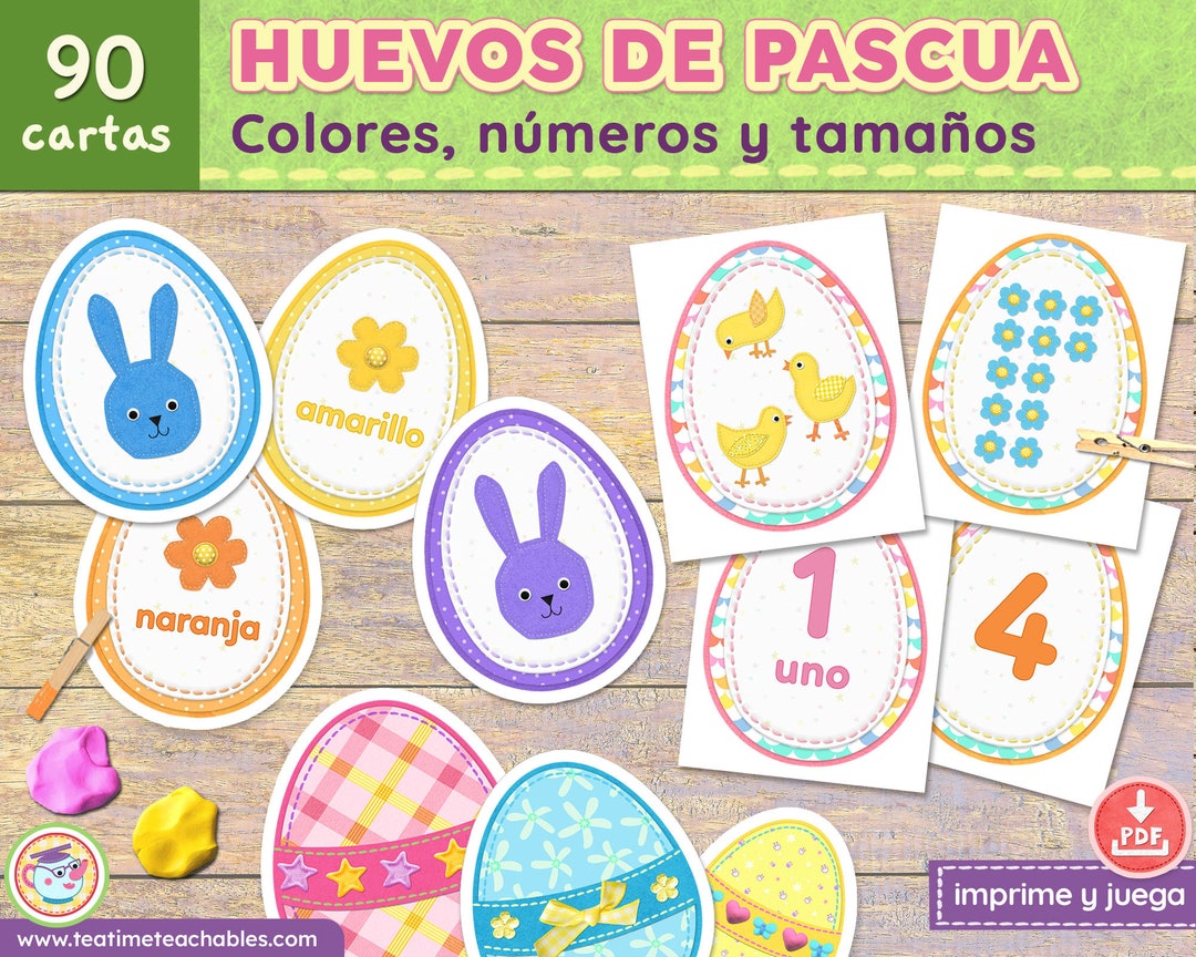 Spring Matching Cards in SPANISH: Colors, Numbers and Sizes ...