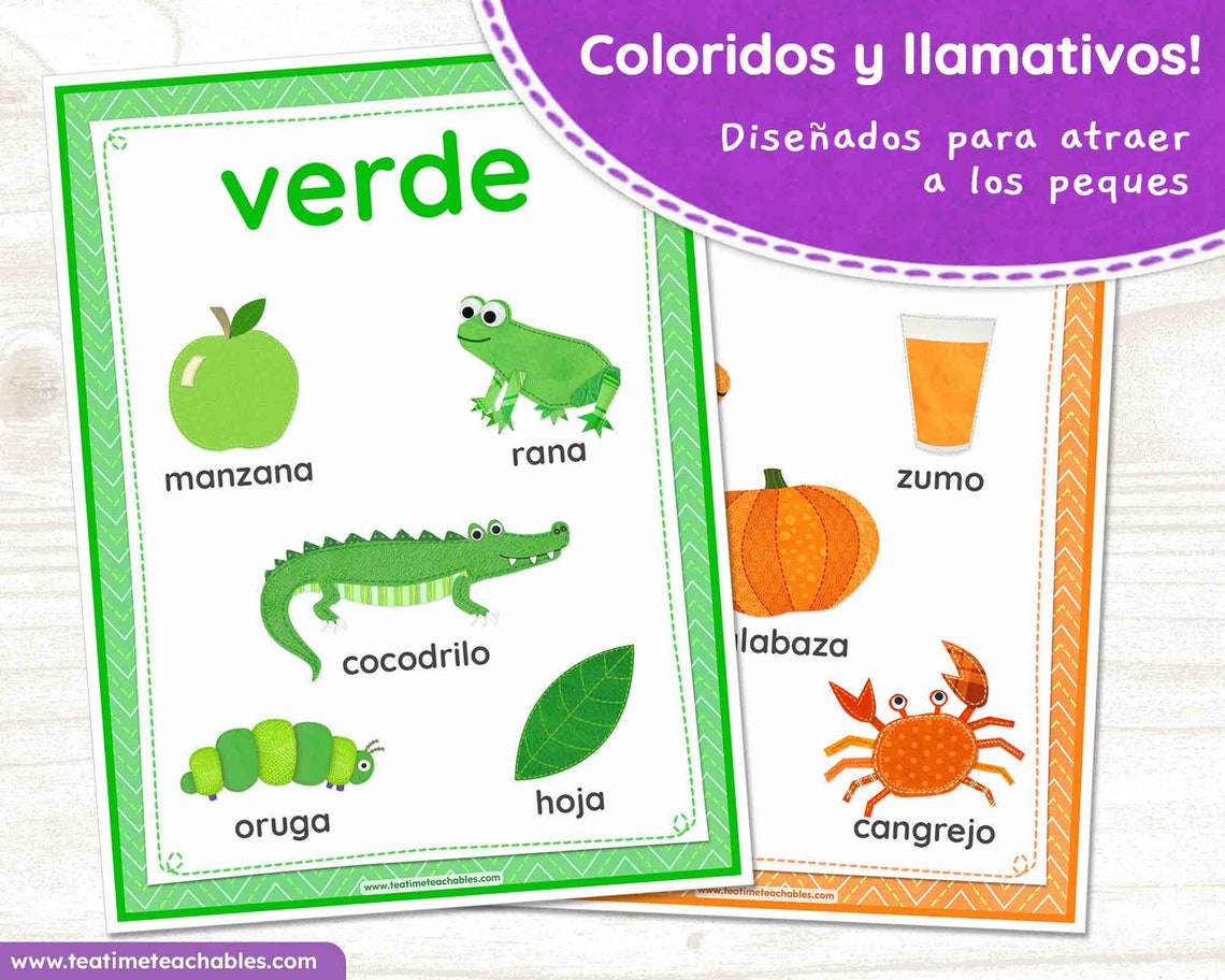 Learn Colors in Spanish Colors Posters in Spanish PDF Printable Posters ...