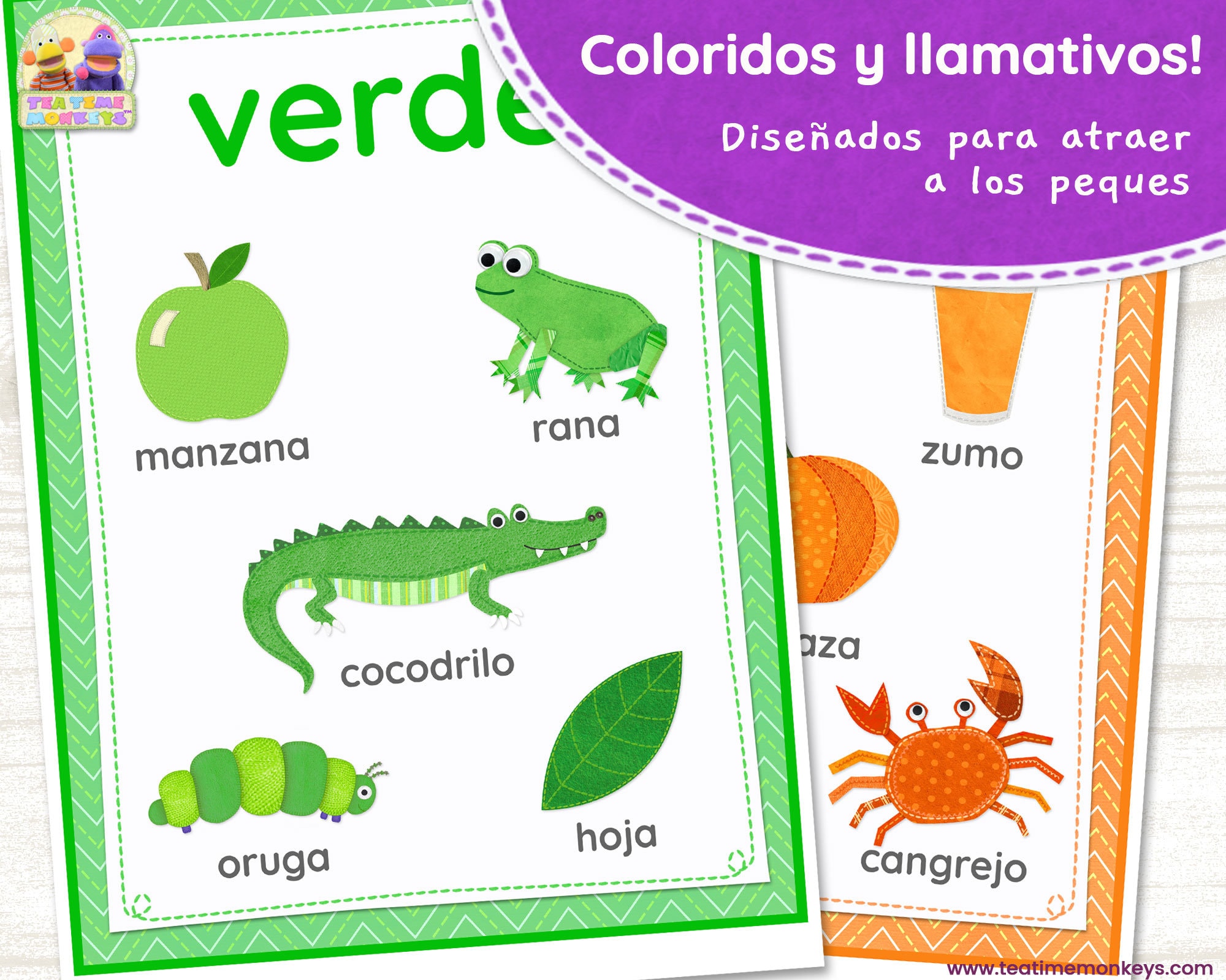 Learn Colors in Spanish Colors Posters in Spanish - Etsy