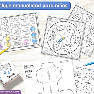 Bingo del Clima Weather Game in Spanish with craft Juego Educativo PDF ...