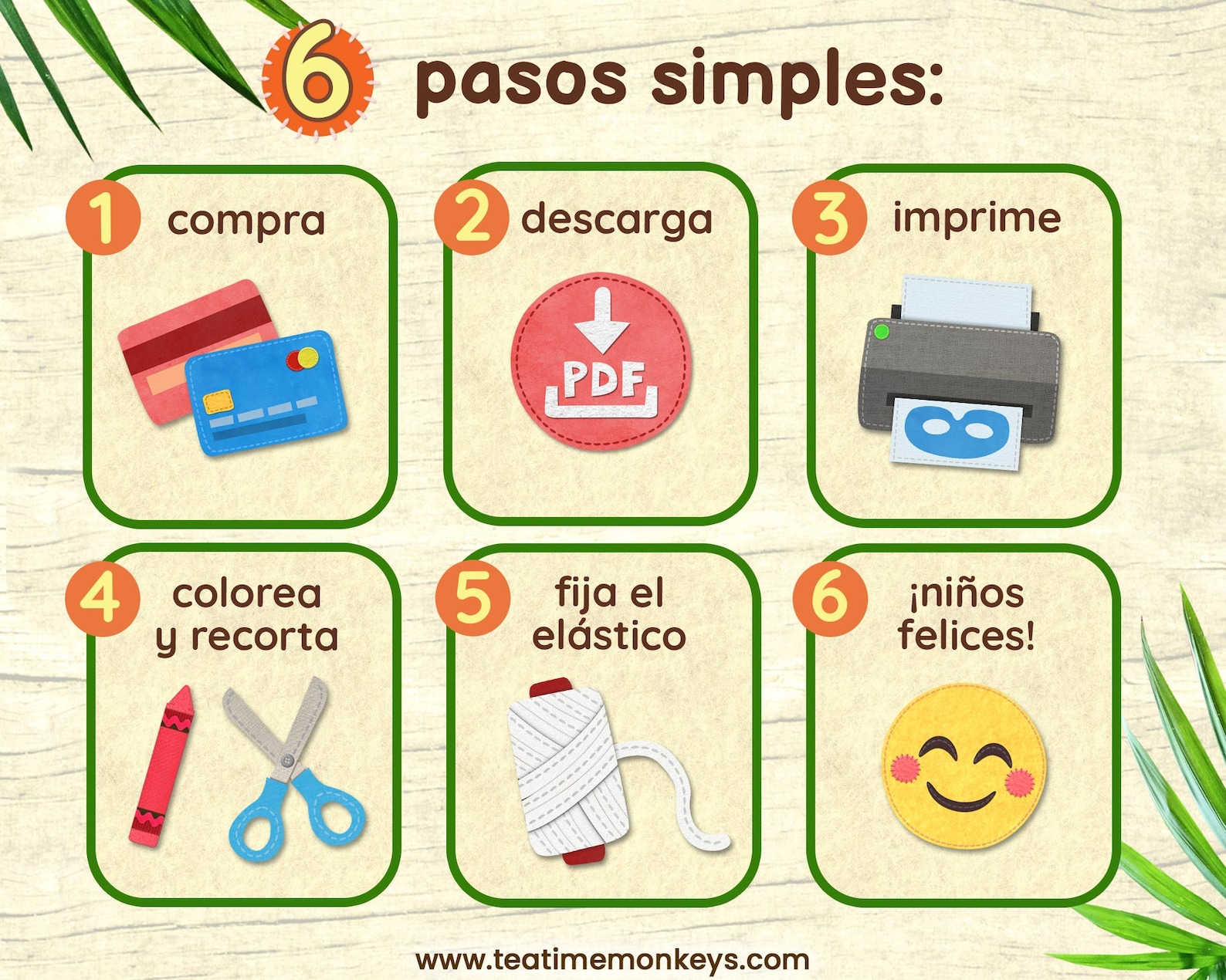 ANIMALES de la SELVA y SAFARI Diez Máscaras para Imprimir y - Etsy México