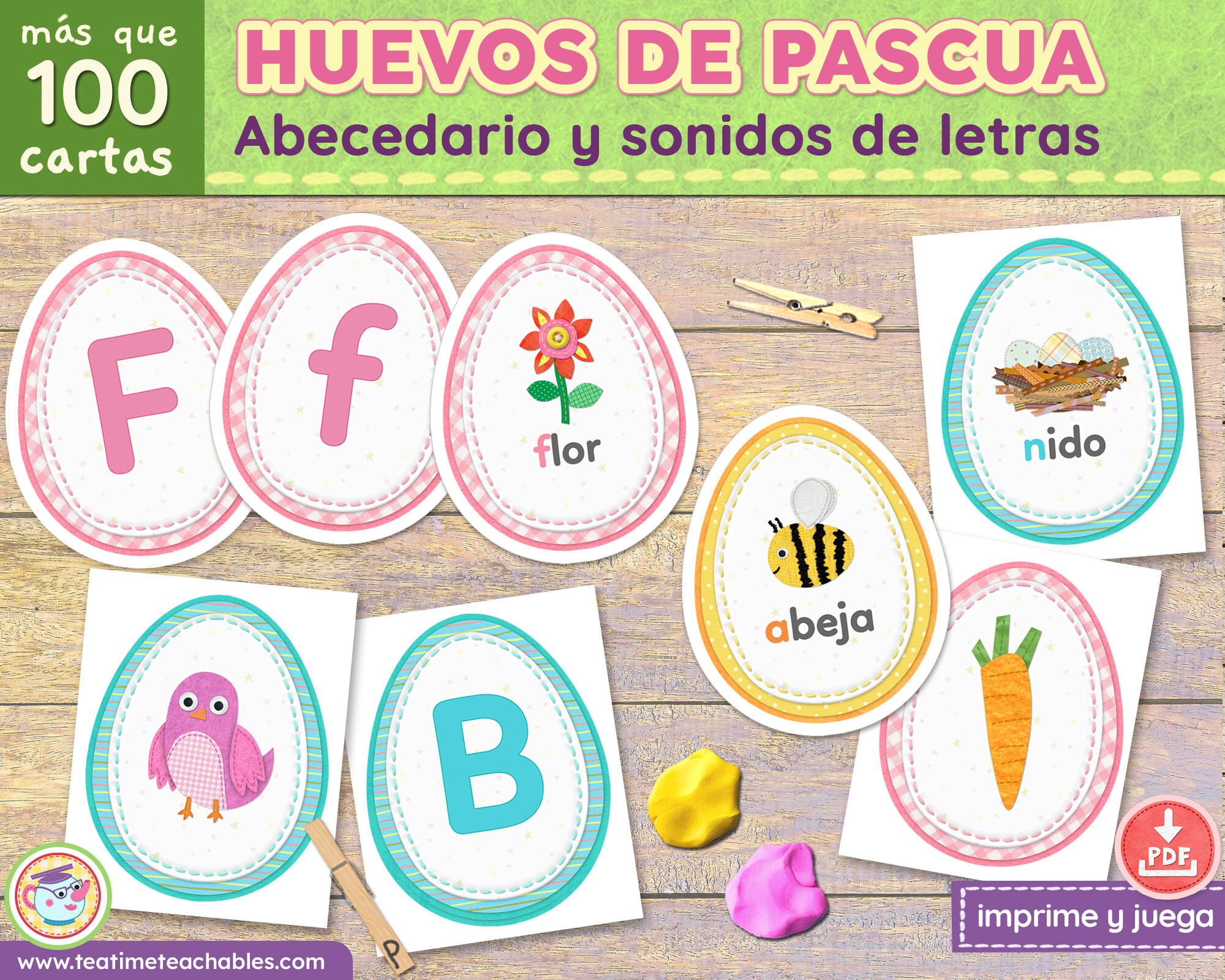 Spring Matching Cards in SPANISH: Alphabet and Letter Sounds | PDF ...