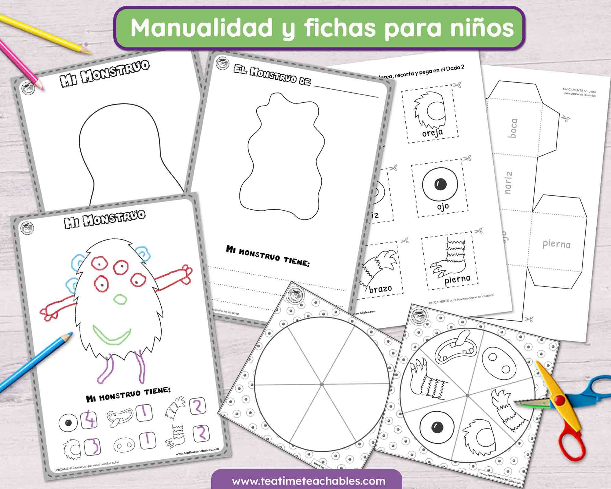Monster Game | Parts of the Body Game in Spanish | Educational Game ...