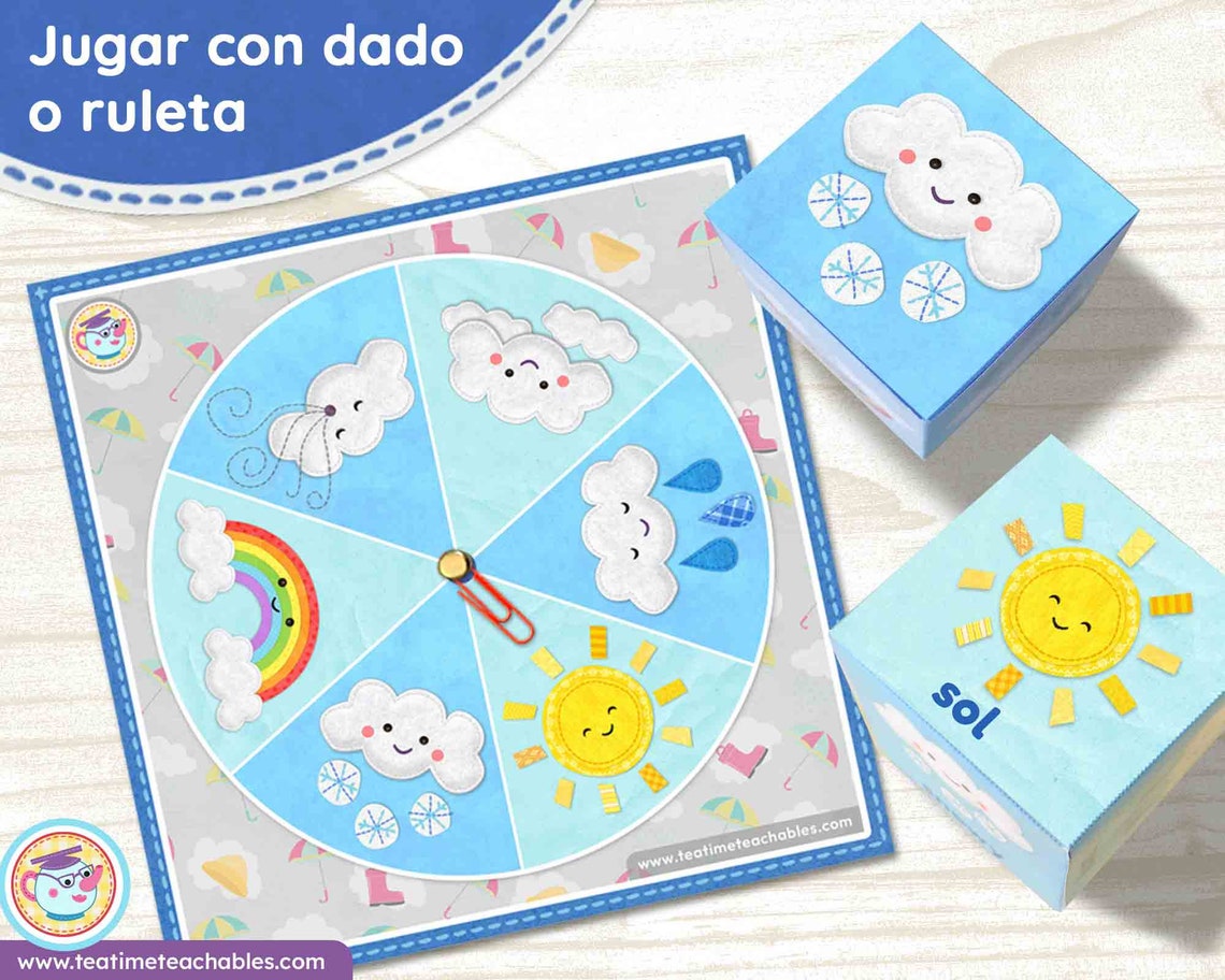 Weather Bingo | Weather Game in Spanish - With Craft | Educational Game ...