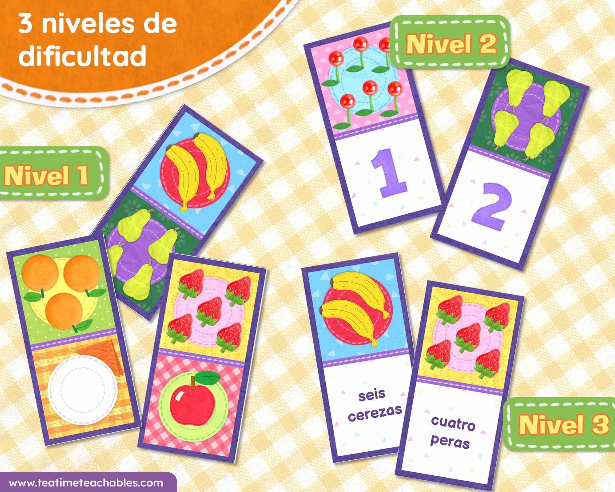 Printable Fruit Dominoes in SPANISH | Educational Game | PDF | Search ...