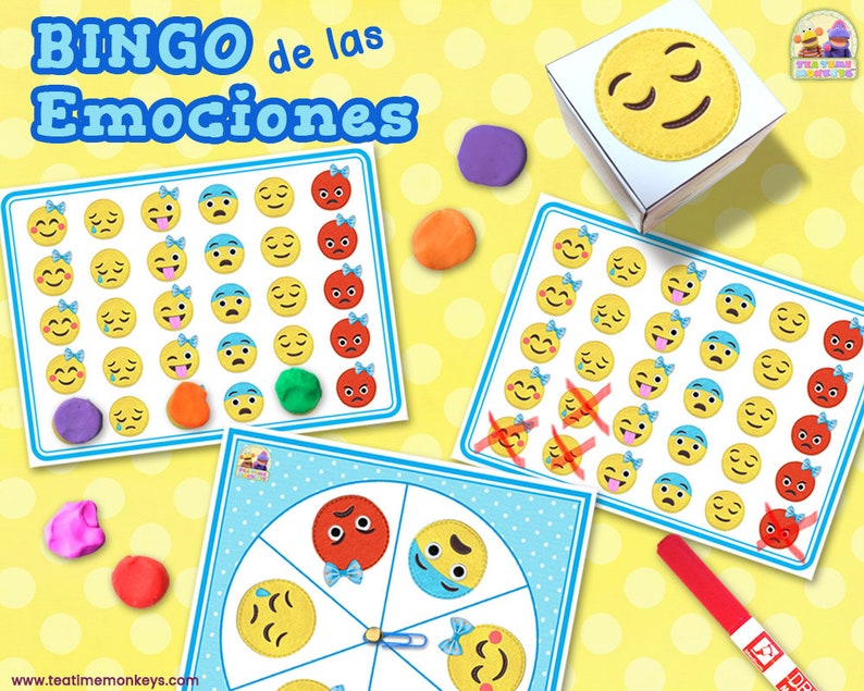 BINGO de las Emociones Un juego EDITABLE de dado o ruleta - Etsy España
