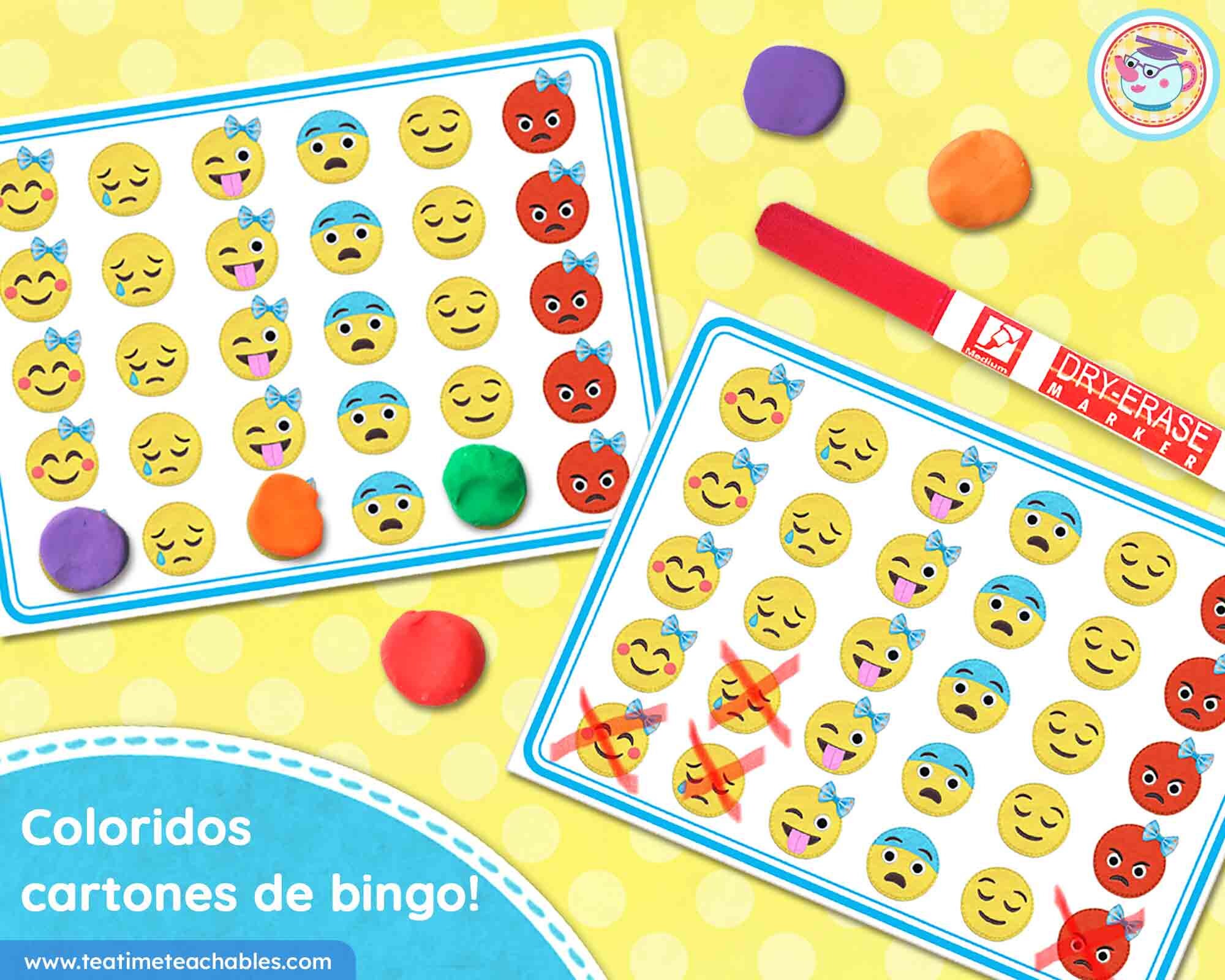 Emotions Bingo Game in SPANISH | Educational Game With Craft | PDF ...