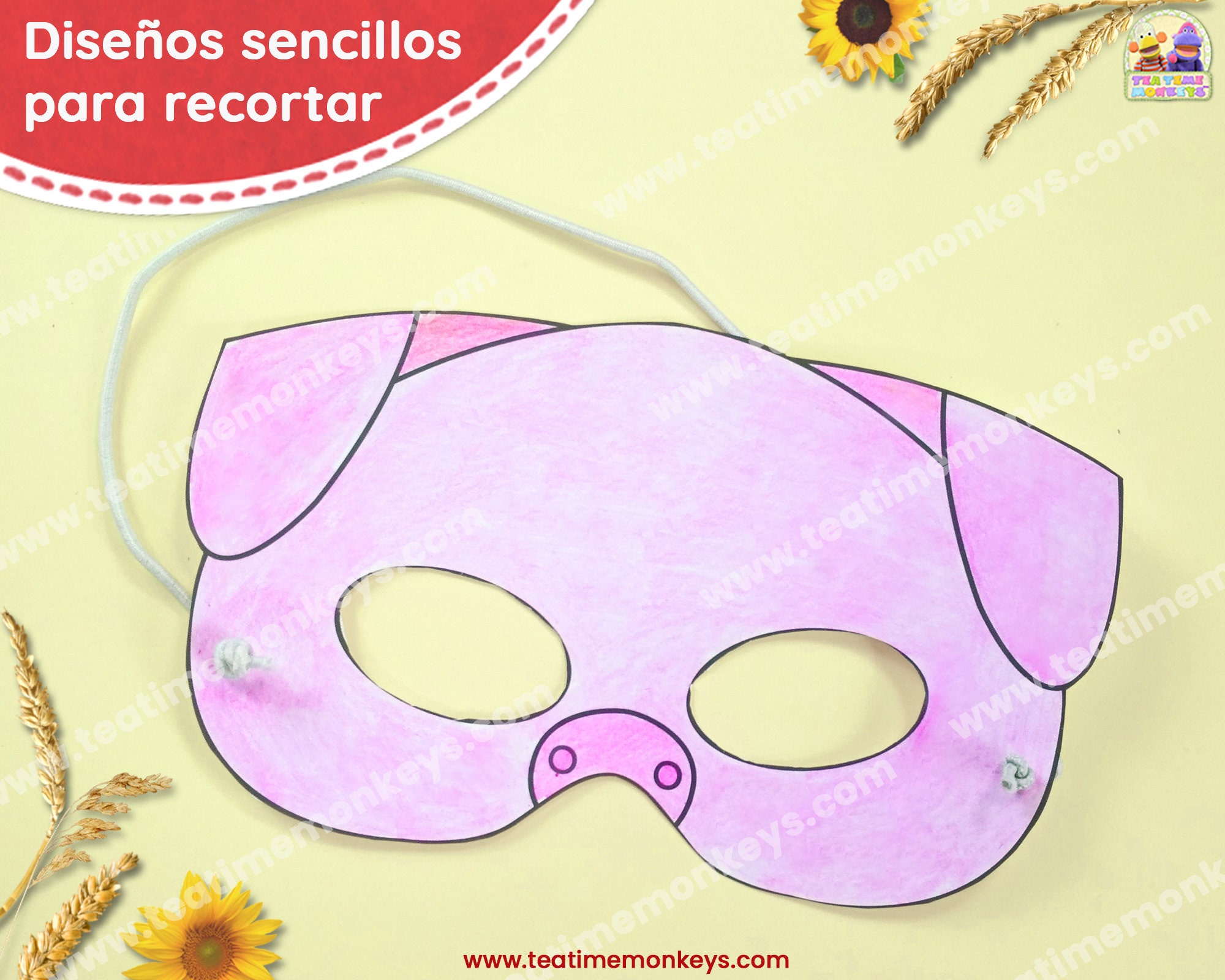 ANIMALES de la GRANJA DIEZ Máscaras para Imprimir y Colorear - Etsy México