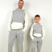 Dad and Son Matching Gray and White Tracksuits, Man and Boy Matching ...