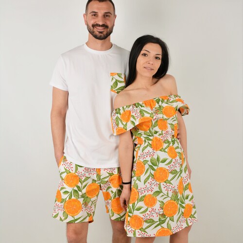 Matching Couple Outfits Lemon Print His and Hers Outfit - Etsy