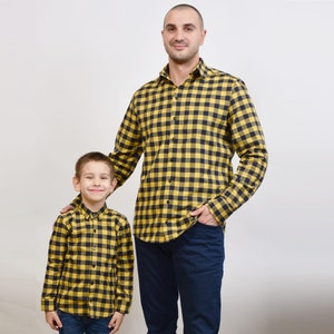 Father Daughter Son Matching Red Plaid Shirts, Daddy and Me Flannel ...
