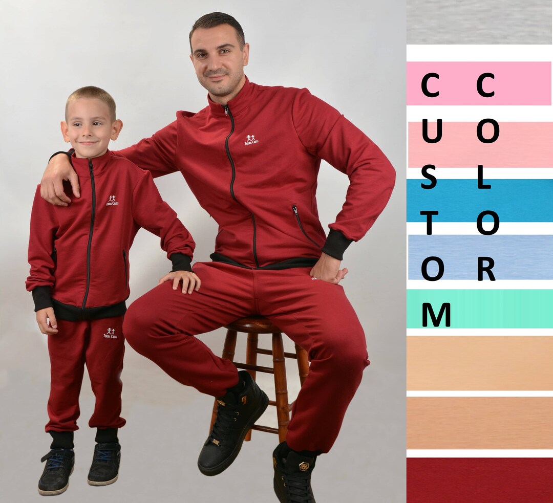 Father Son Daughter Matching Tracksuits Custom Color - Etsy