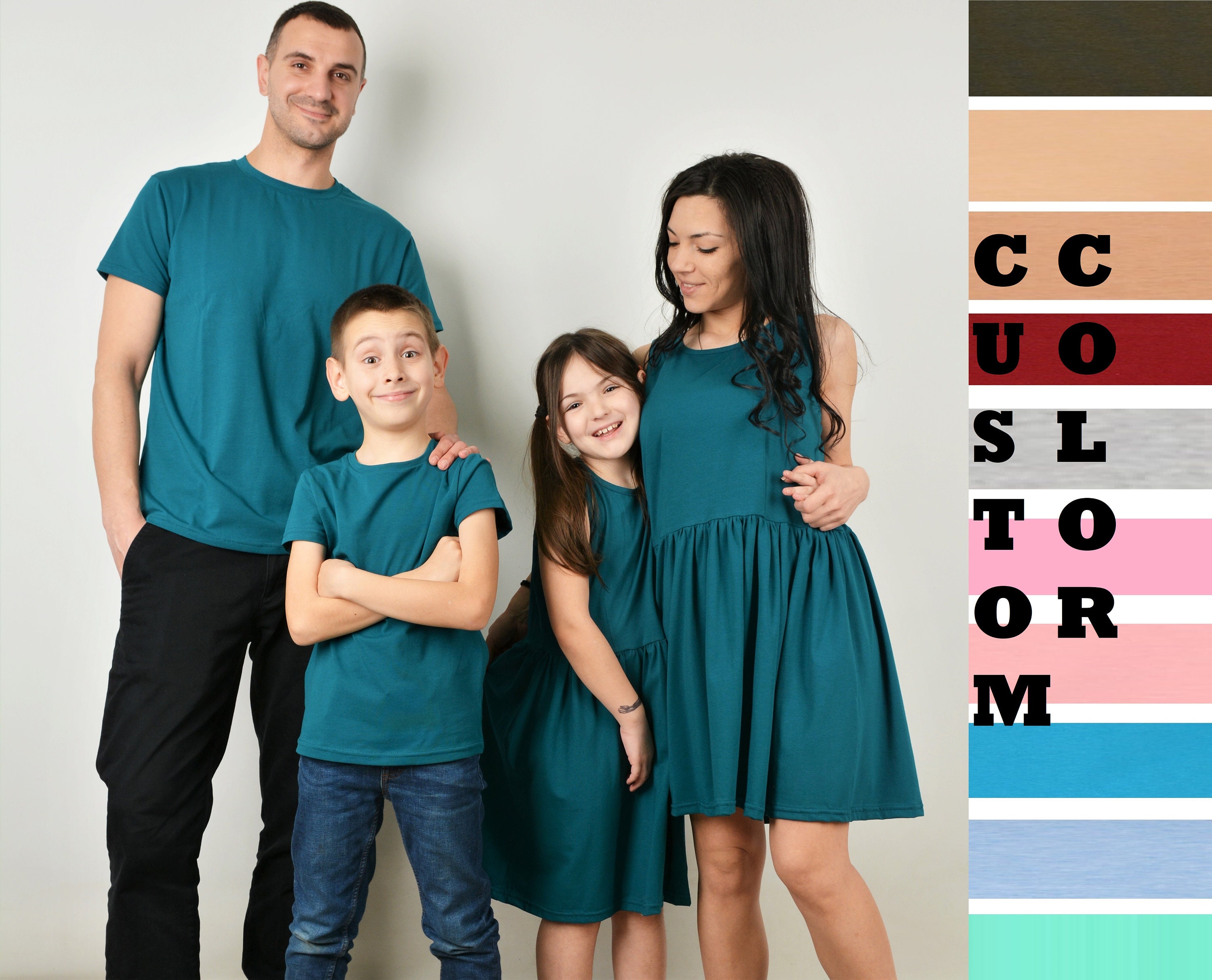 Family Matching Custom Color Outfits Matching Custom Color | Etsy