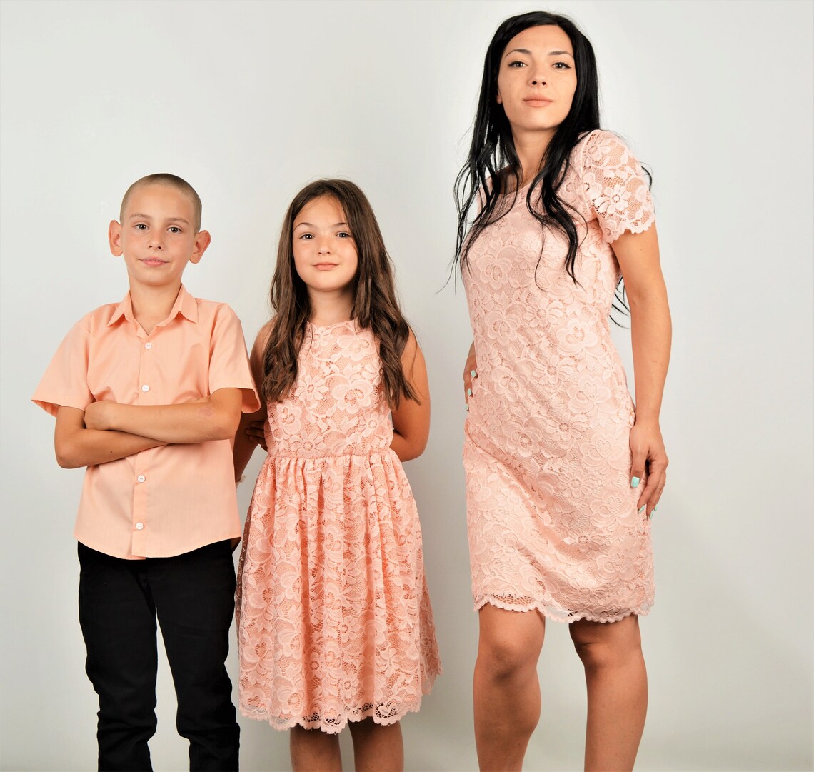 Family Matching Outfits Matching Outfits Peach Color Family - Etsy