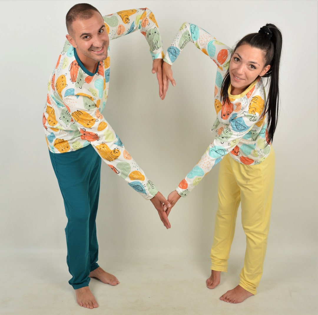 Matching Couple Animal Print Pajamas, Couple Matching Slweepwear, His ...