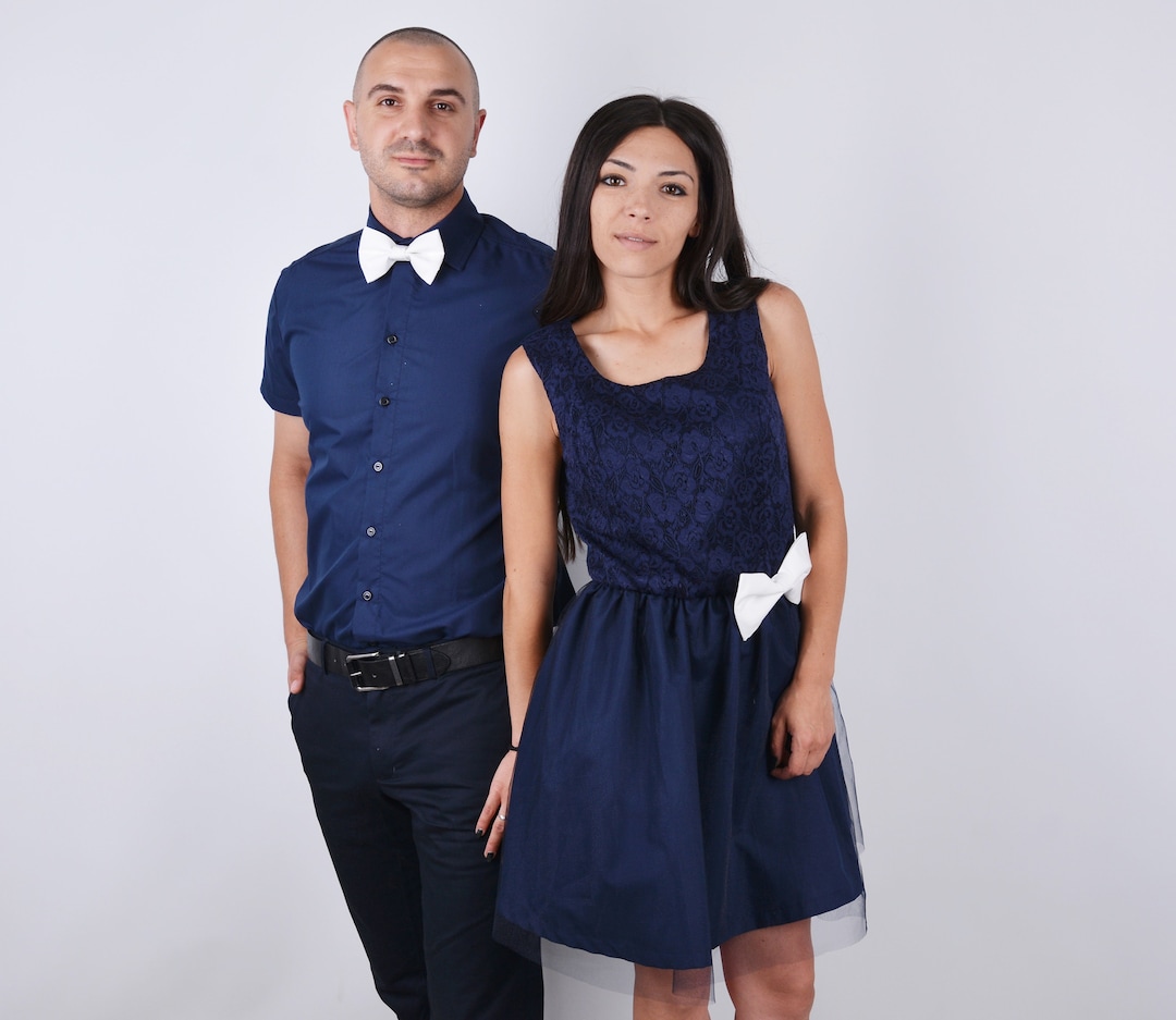 Trajes de pareja a juego azul marino, traje de pareja de evento formal ...