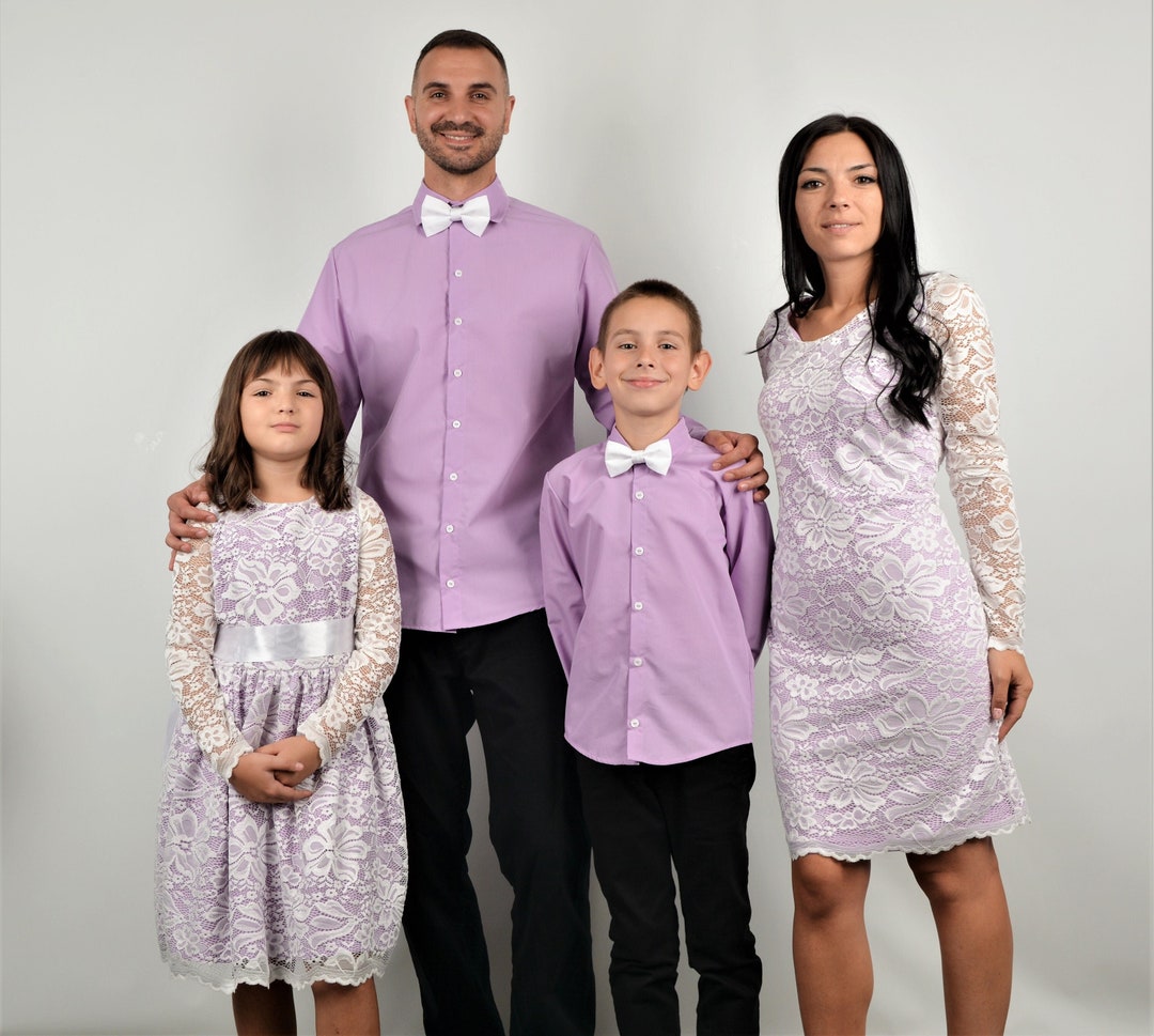 Matching Family Outfit, Purple Outfits for Special Occasion, Family ...