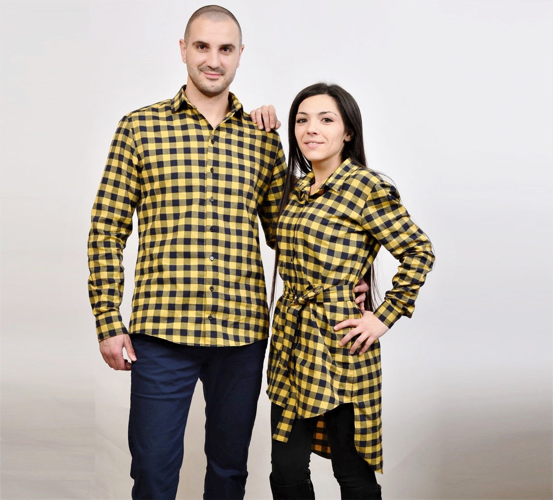 Matching Couple Plaid Shirts His and Hers Mustard Flannel - Etsy
