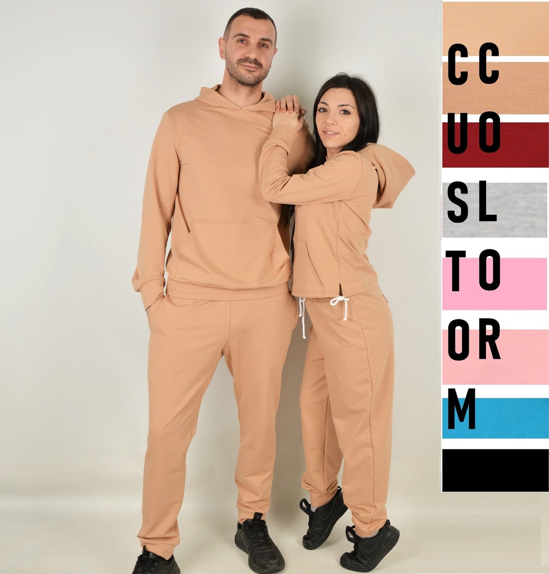 Custom Color Couple Jogger Suits , Matching Couple Custom Color ...