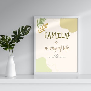 Family Print Art, Family Poster, Printable Wall Art, Family is a Way of ...
