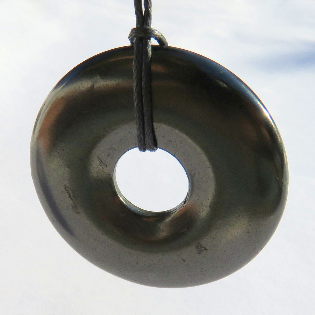 Real Shungite Donut Pendant: Wearable EMF Shield, E-smog Protection - Etsy