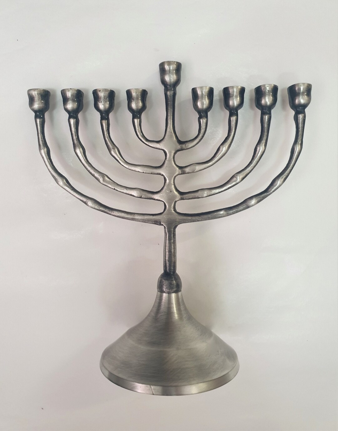 Piuter Small Compact Menorah for Hanokka - Etsy