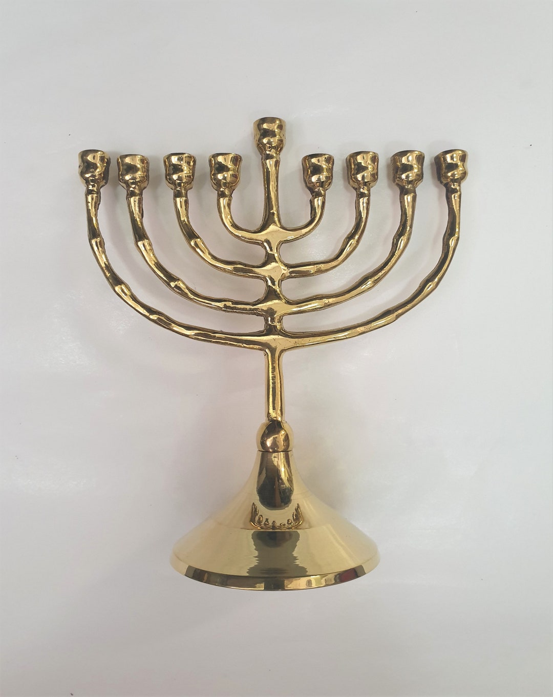 Gold Classic Compact Small Menorah - Etsy