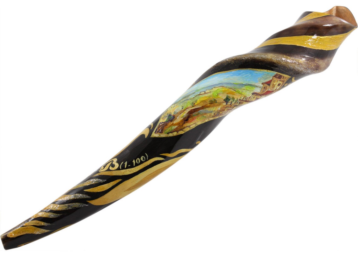 Hand-painted Eland Shofar the Jerusalem View | Etsy