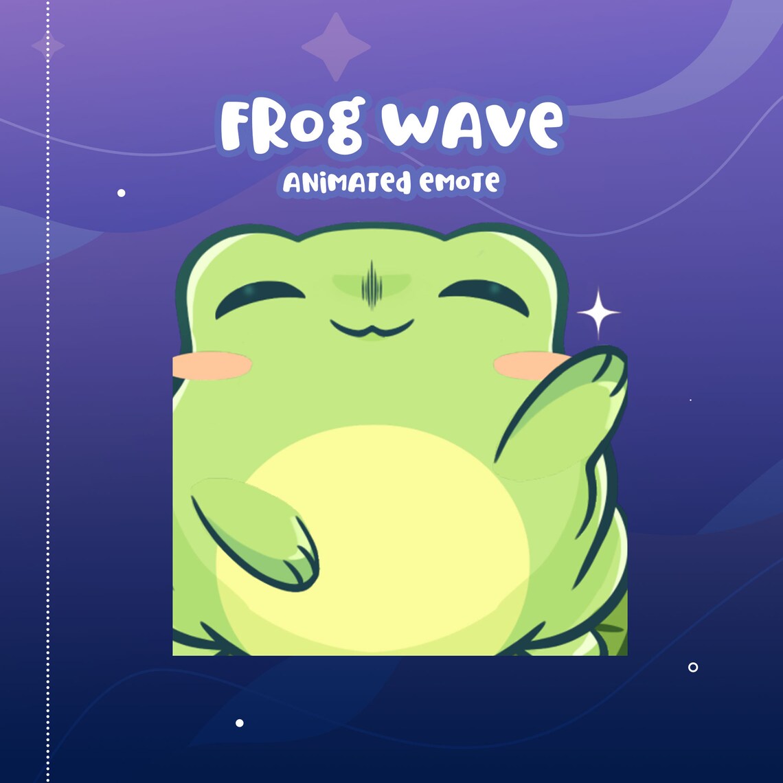 Animated Froggy Wave Emote for Twitch Streamer Cute Kawaii - Etsy