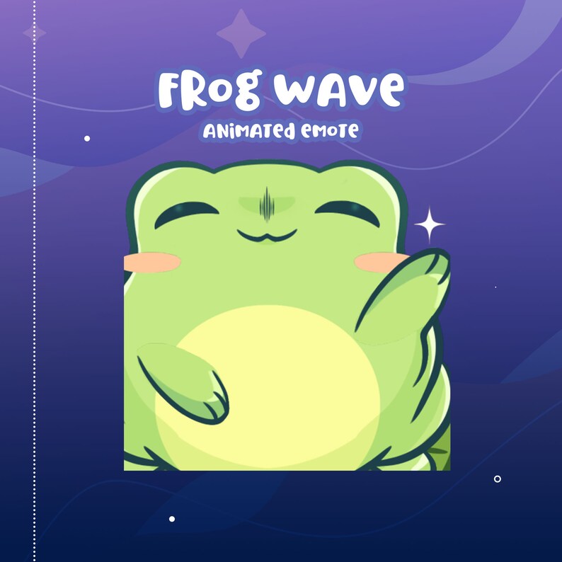 Animated Froggy Wave Emote for Twitch Streamer Cute Kawaii - Etsy