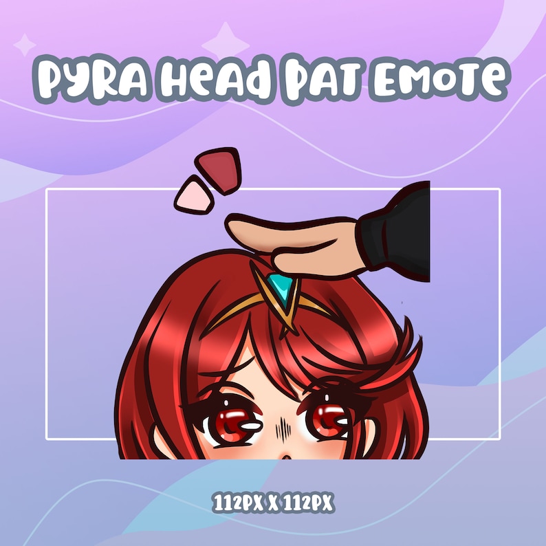 Pyra Xenoblade Inspired Head Pat Emote for Twitch Discord - Etsy