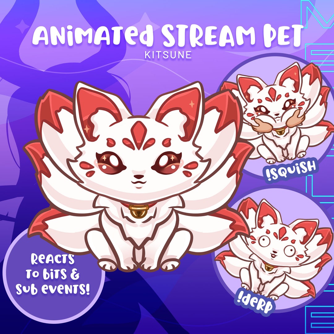 Interactive Kitsune Twitch Stream Pet Overlay - Etsy