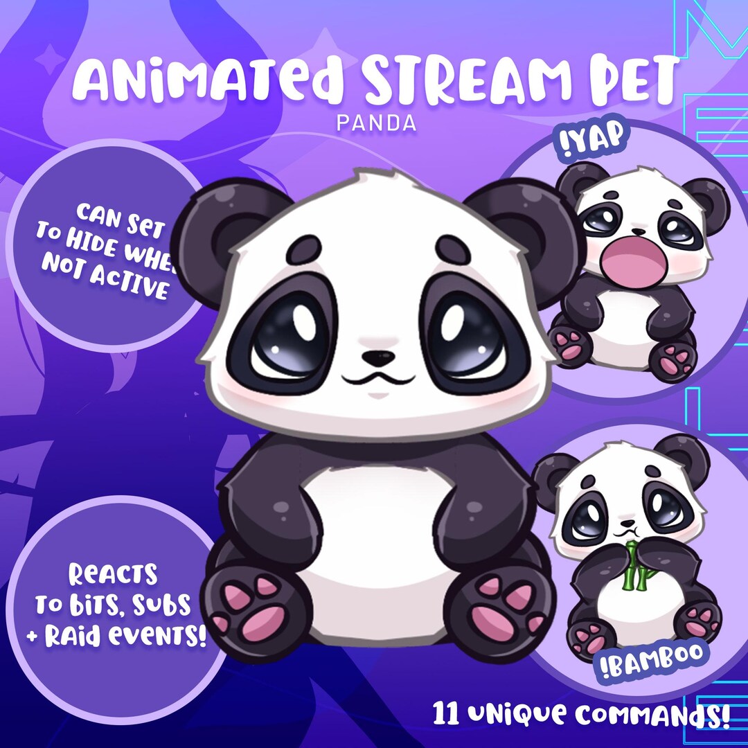 Interactive Panda Stream Pet: Chat Reactions, Greetings, Subs & Bits ...