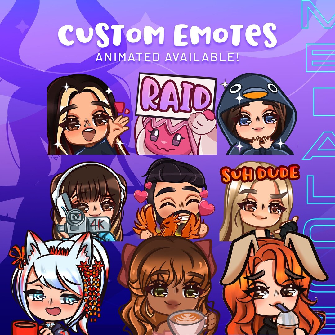Custom Emotes Animated Available for Twitch Discord and - Etsy