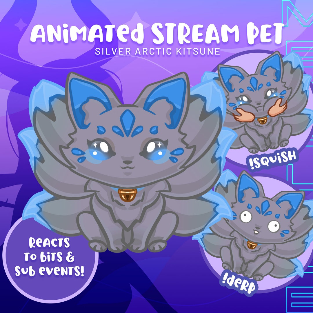 Interactive Kitsune Silver Arctic Stream Pet REACTS TO CHAT Greets ...