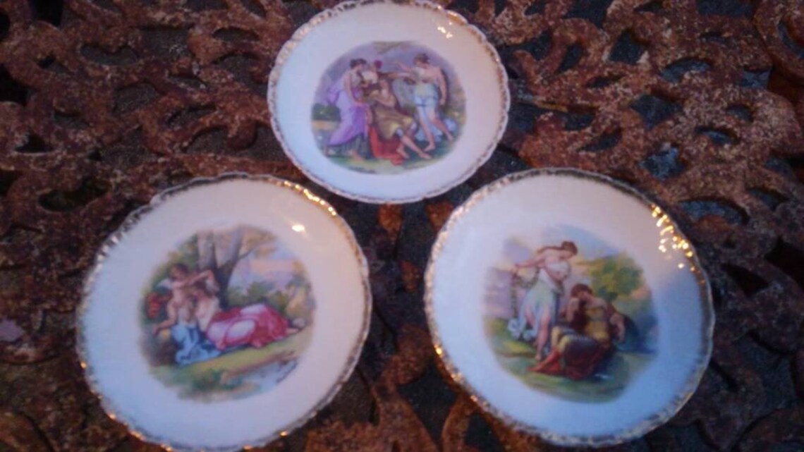 Greek Mythology Decorative Plate Set of Three Saucers for Tea Cups - Etsy