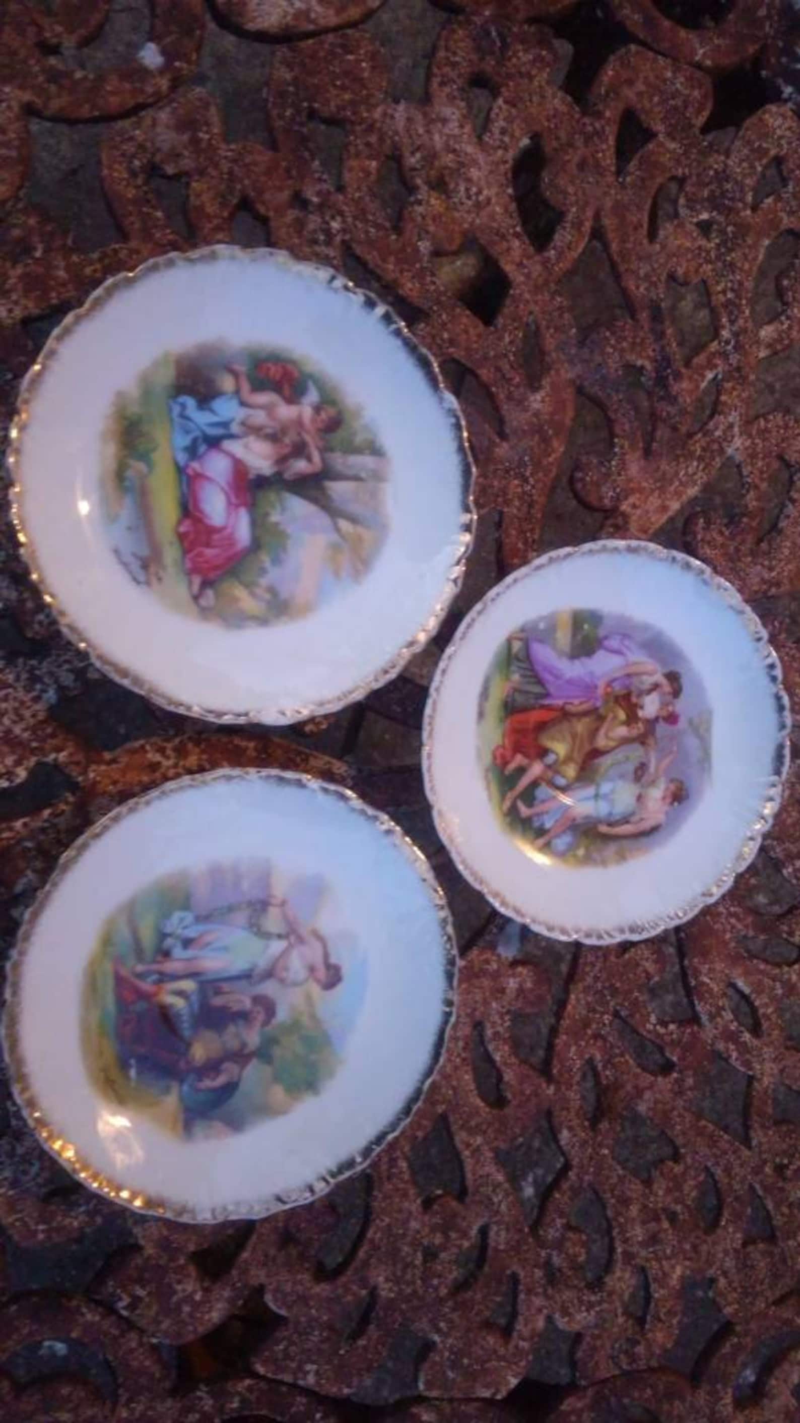 Greek Mythology Decorative Plate Set of Three Saucers for Tea Cups - Etsy