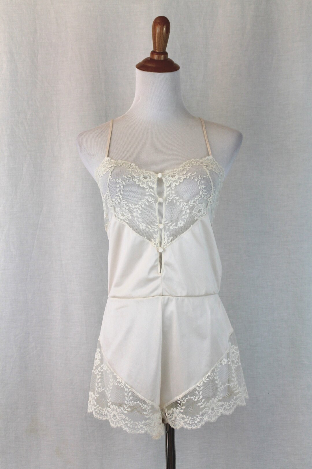 Vintage Lejaby Paris Lace Trim Romper Made in France Size Small 34 - Etsy