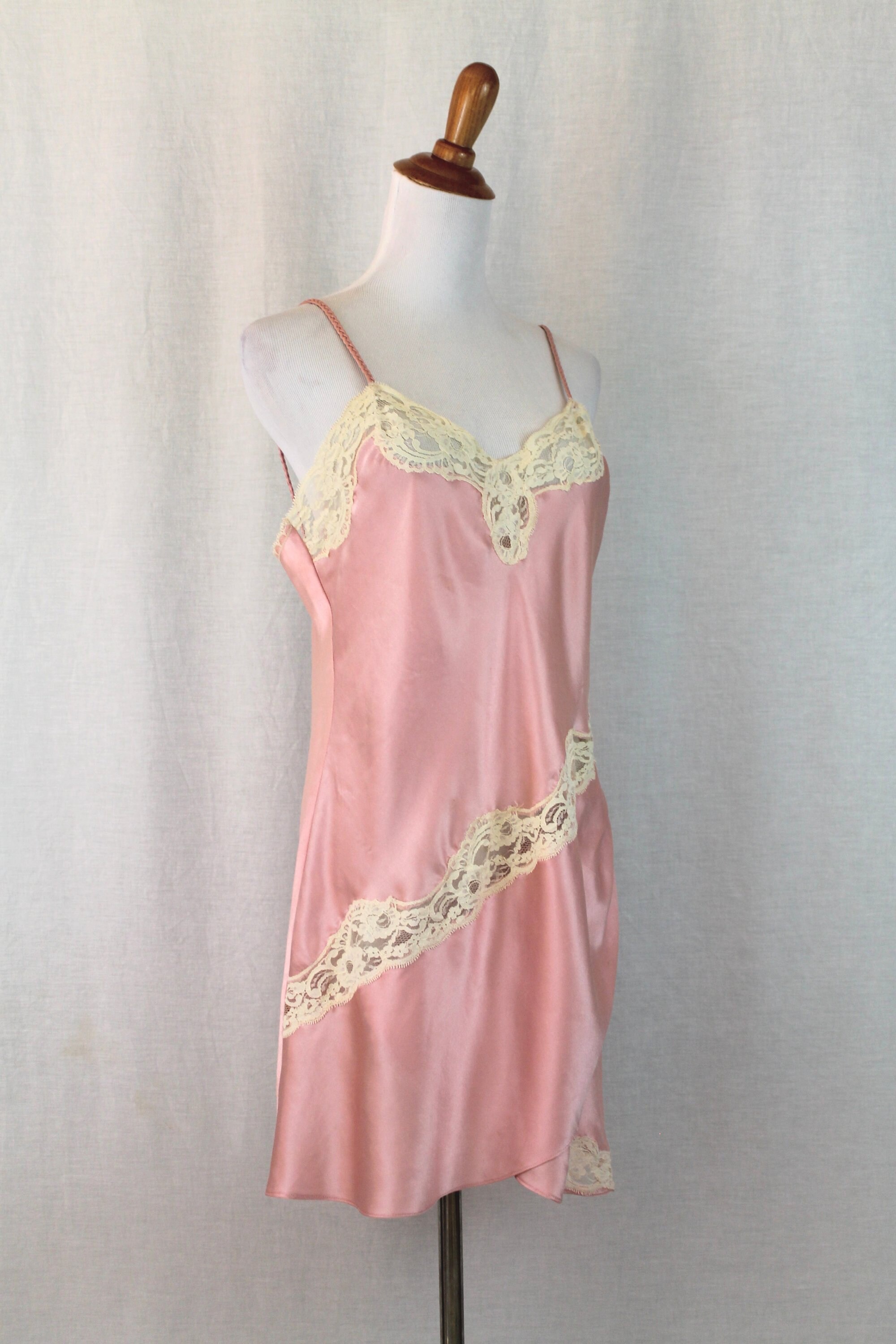 Vintage Victoria's Secret Gold Label Pink Satin and Rose - Etsy