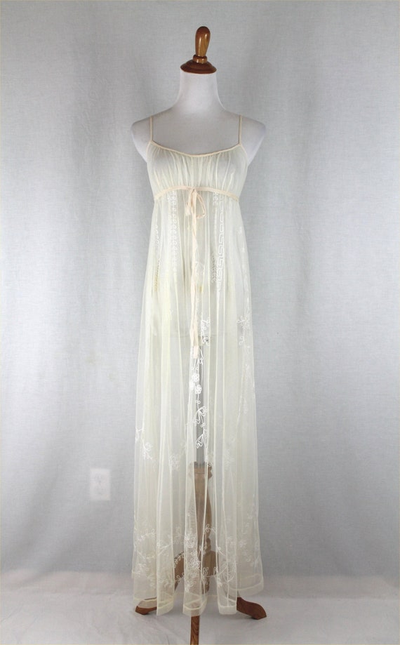 Sheer pastel yellow Grecian 60’s dress - Gem