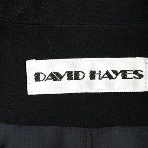 Vintage DAVID HAYES Black & White Silk Suit Pleated Skirt Ensemble Size ...