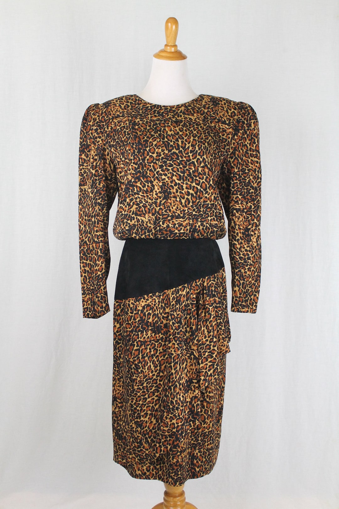 Vintage St Gillian Leopard Print Silk Dress 1980's - Etsy