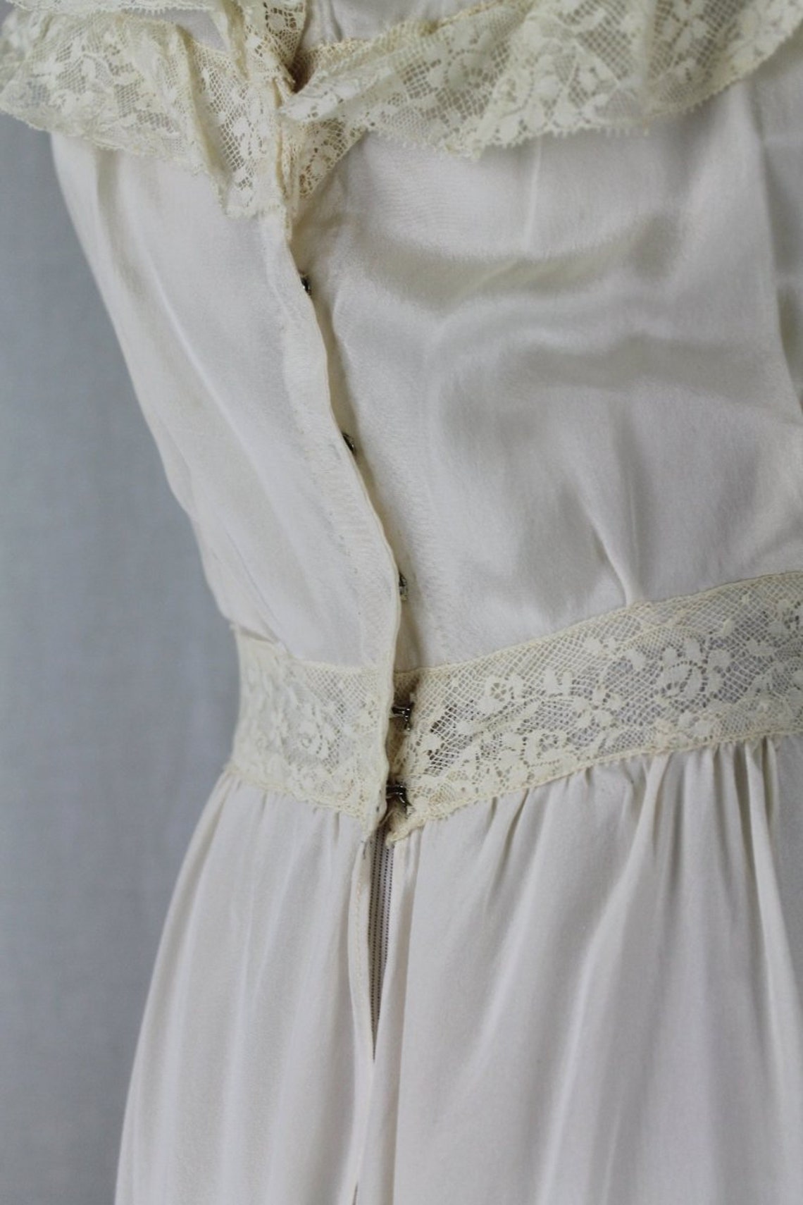 Edwardian Ivory Silk Grecian Inspired Nightdress Gown With - Etsy