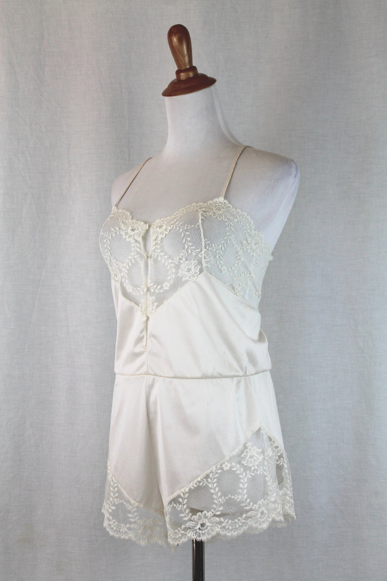 Vintage Lejaby Paris Lace Trim Romper Made in France Size Small 34 - Etsy