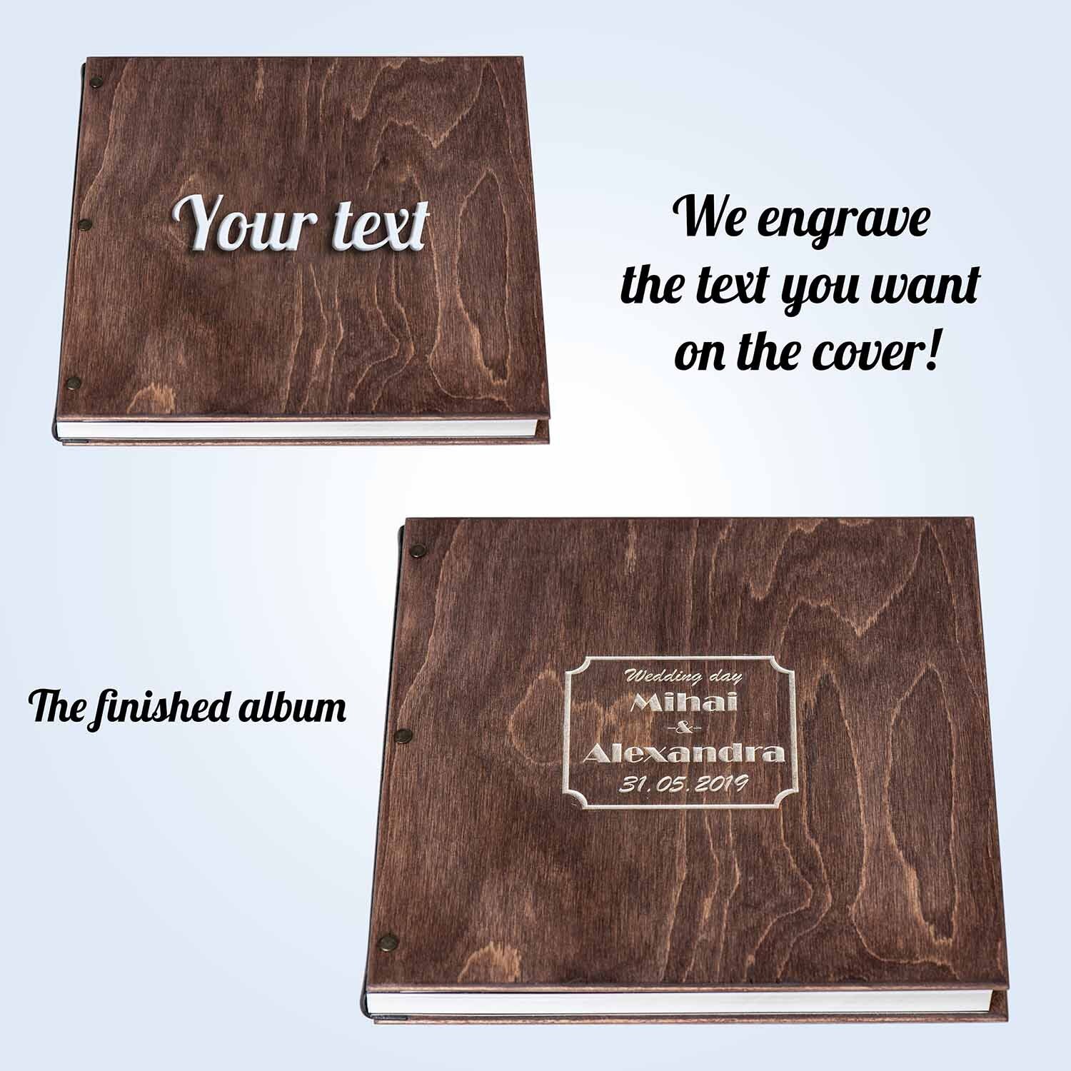 Wedding photo album Custom photo book Wooden personalized | Etsy