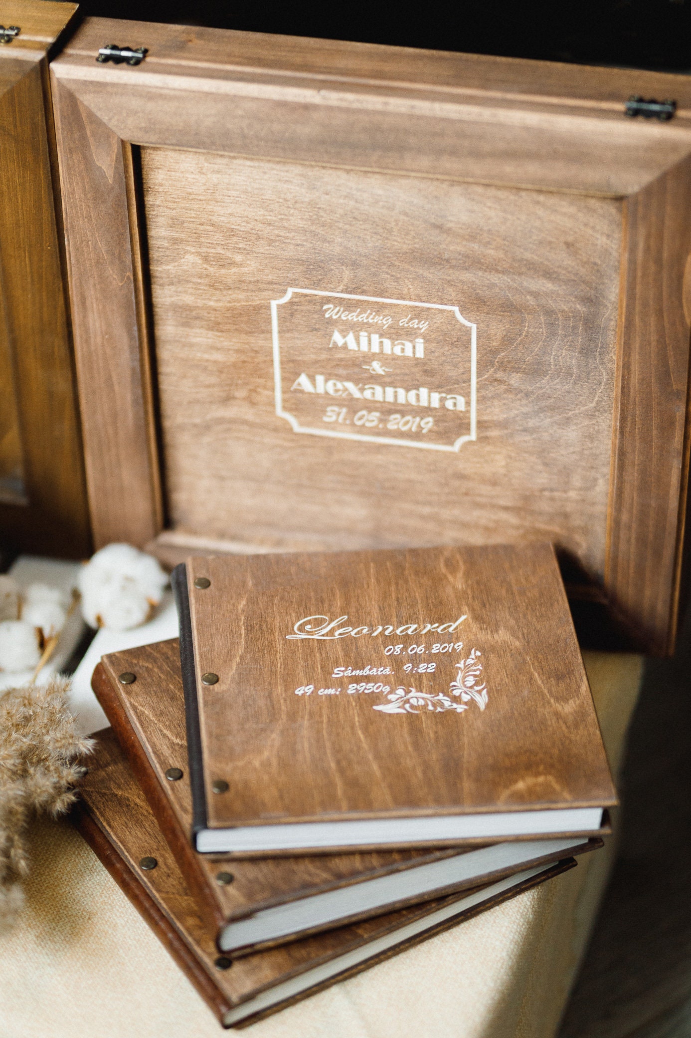 Personalized Photo Album, Custom Wooden Box, Lay Flat Photo Book ...