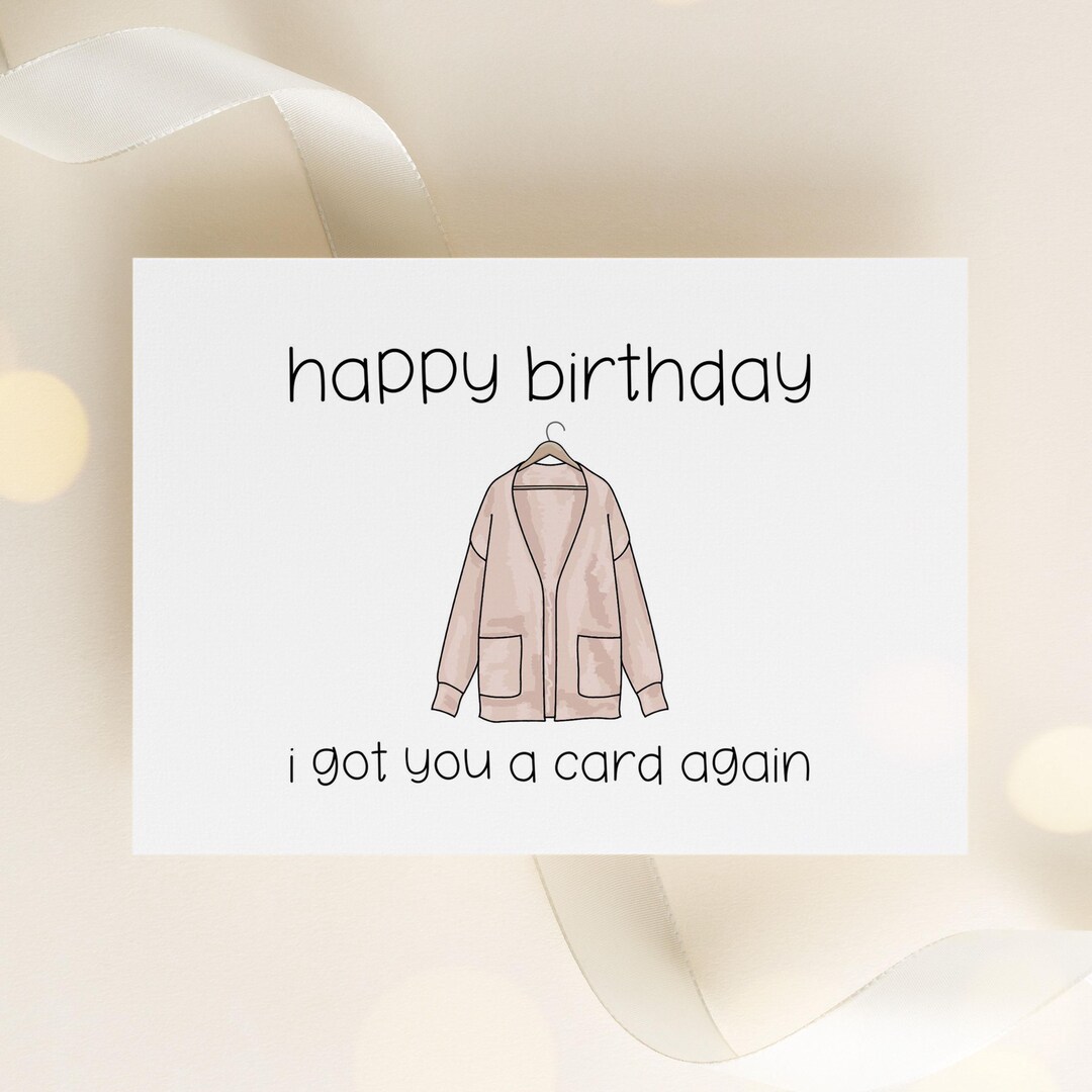 Card Again Birthday Card | Funny Cardigan Pun | Happy Birthday Joke ...
