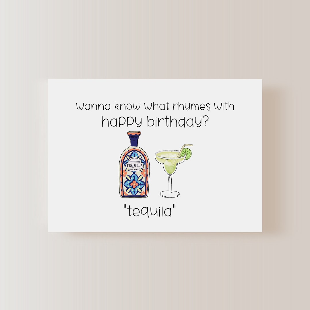 Funny Alcohol Birthday Card. Margarita / Tequila Birthday Card. Funny ...