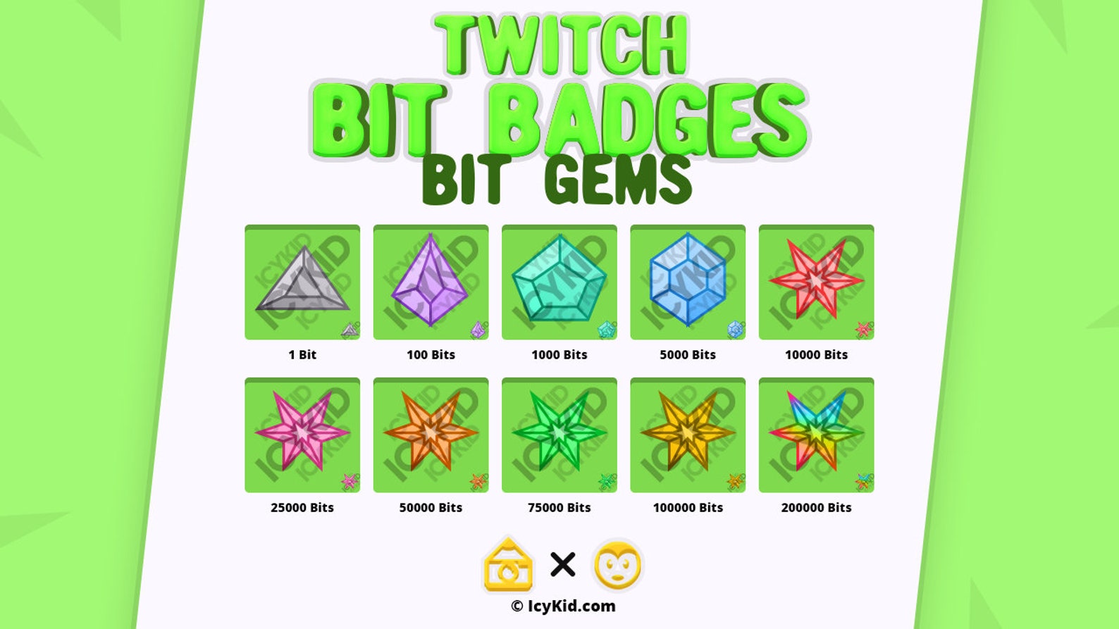 Twitch Bit Badges Bit Gems | Etsy
